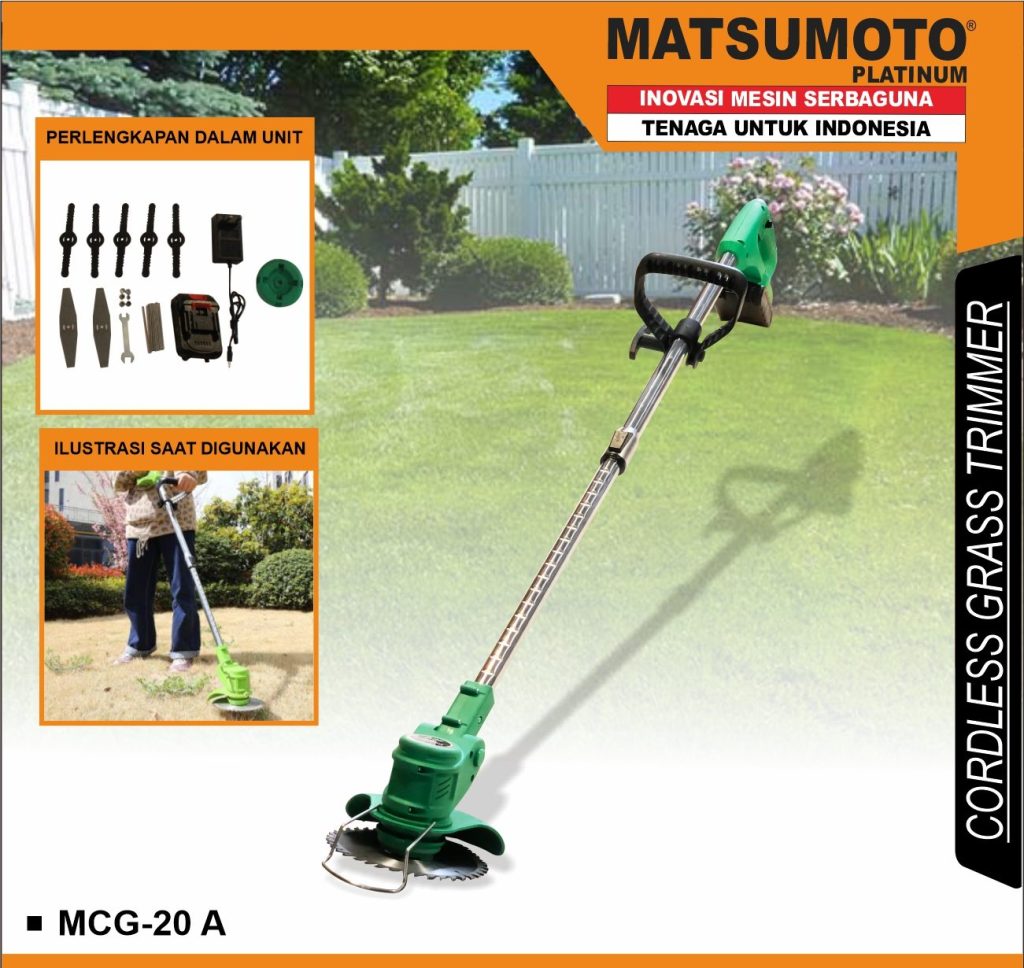 MCG-20 A | CORDLESS GRASS TRIMMER | MESIN POTONG RUMPUT ELEKTRIK | MATSUMOTO – KARYA DELITAMA