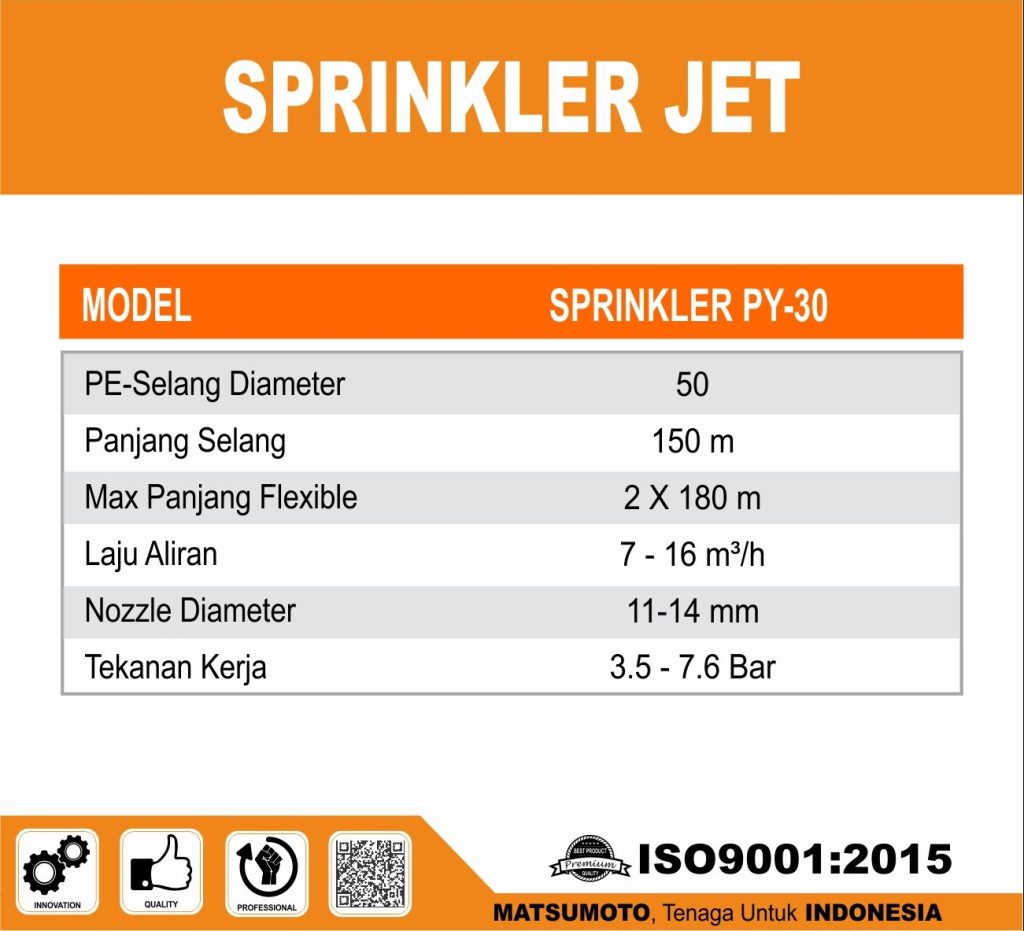 SPRINKLER PY-30 | POWER SPRAYER / KNAPSACK | SPRINKLER JET | MATSUMOTO ...