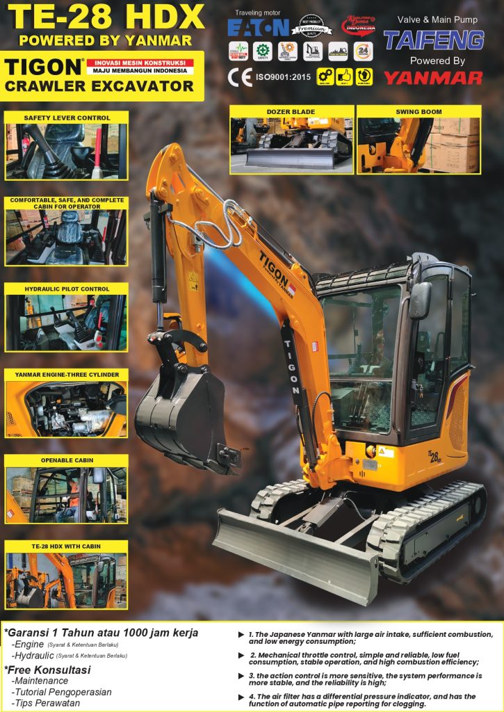 TE-28 HDX | MINI EXCAVATOR | CRAWLER EXCAVATOR | TIGON – KARYA DELITAMA