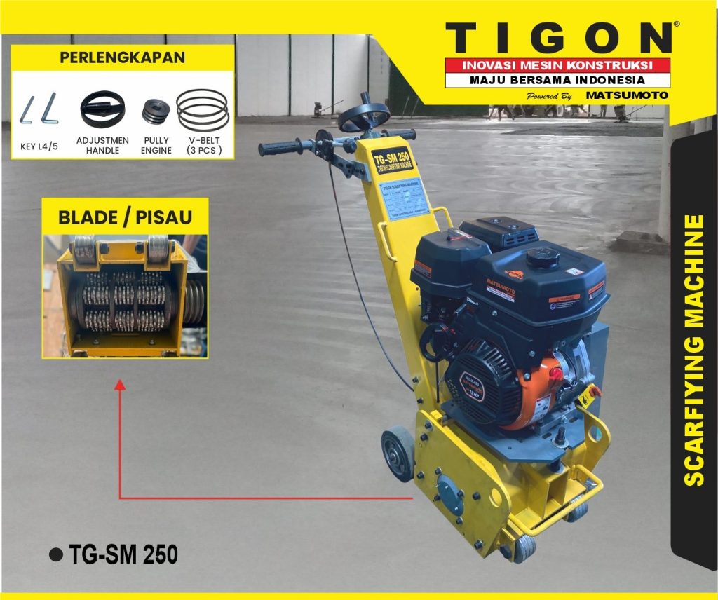 TG-SM250 | SCARIFYING MACHINE | MESIN PENGGARUK ASPAL / BETON | TIGON ...